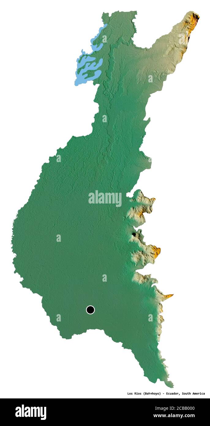 Shape of Los Rios, province of Ecuador, with its capital isolated on ...