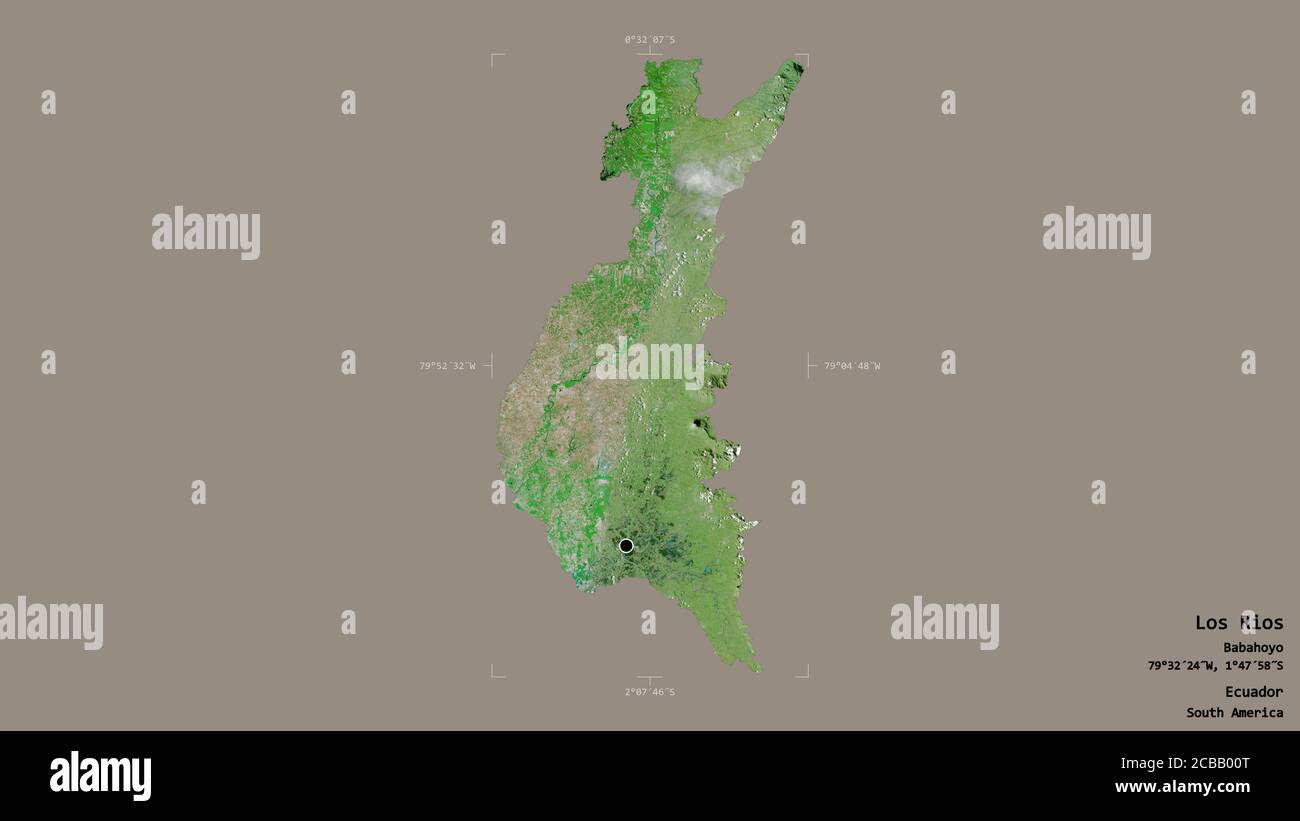 Area of Los Rios, province of Ecuador, isolated on a solid background ...
