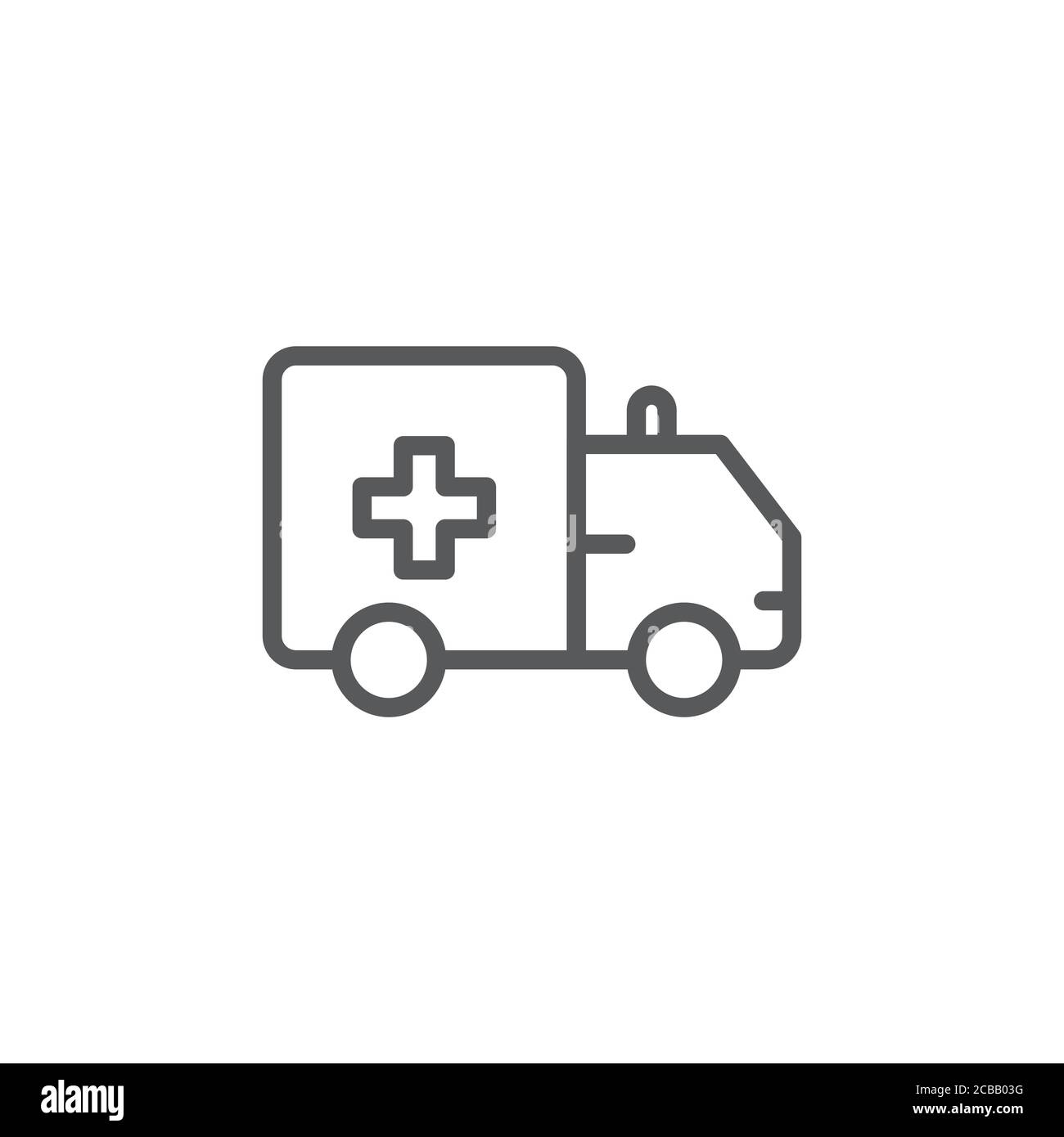Ambulance truck vector icon symbol medical isolated on white background ...
