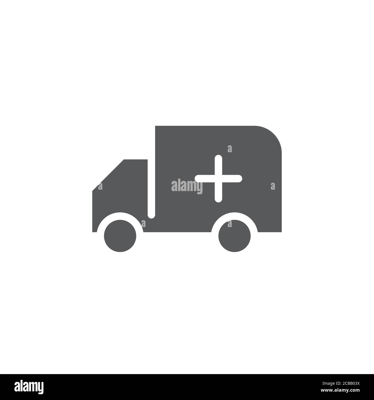 Ambulance truck vector icon symbol medical isolated on white background ...