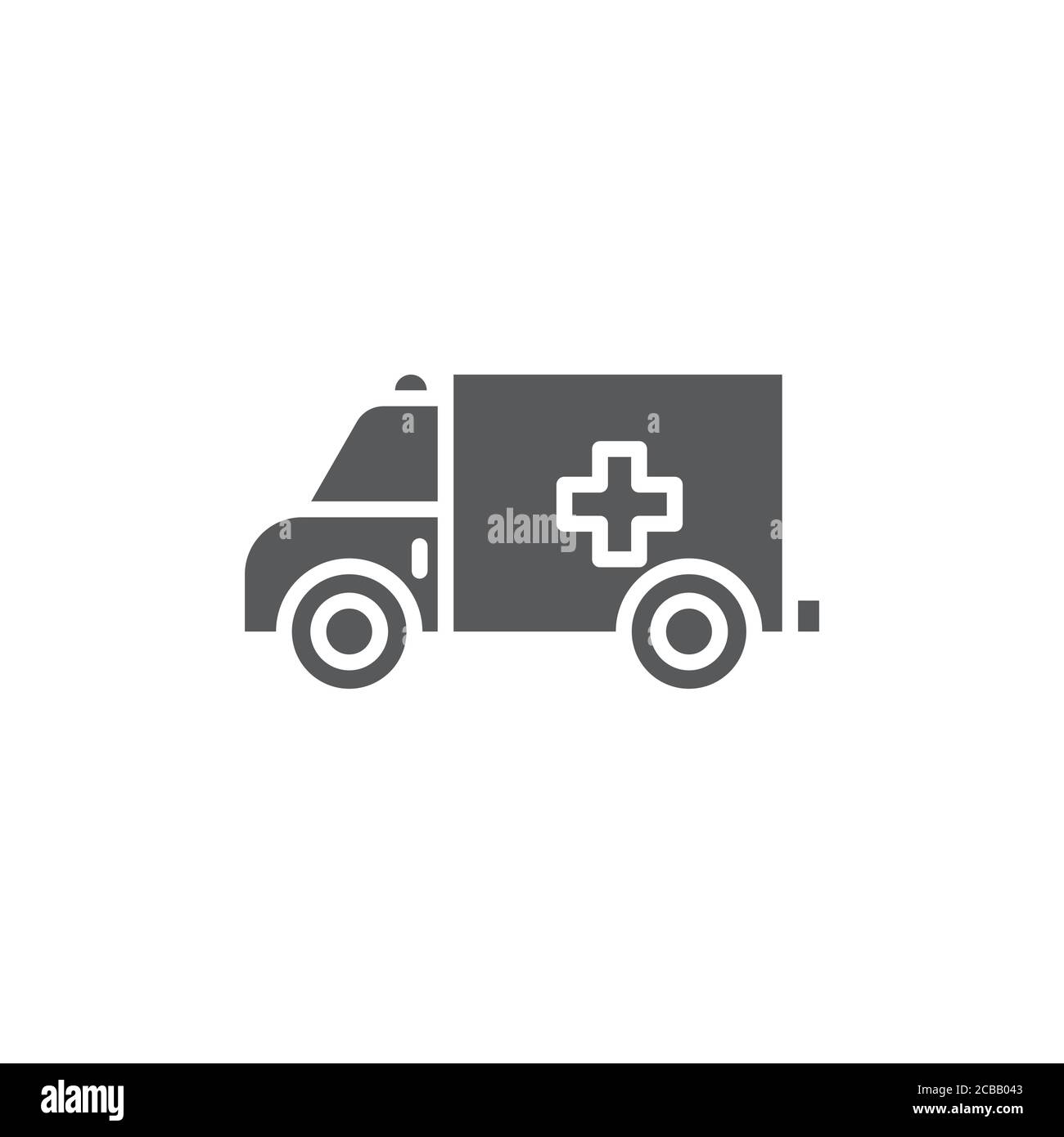 Ambulance truck vector icon symbol medical isolated on white background ...