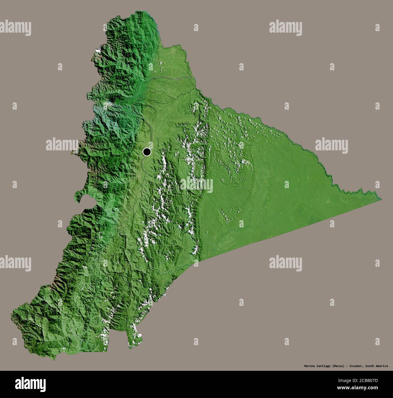 Shape of Morona Santiago, province of Ecuador, with its capital ...