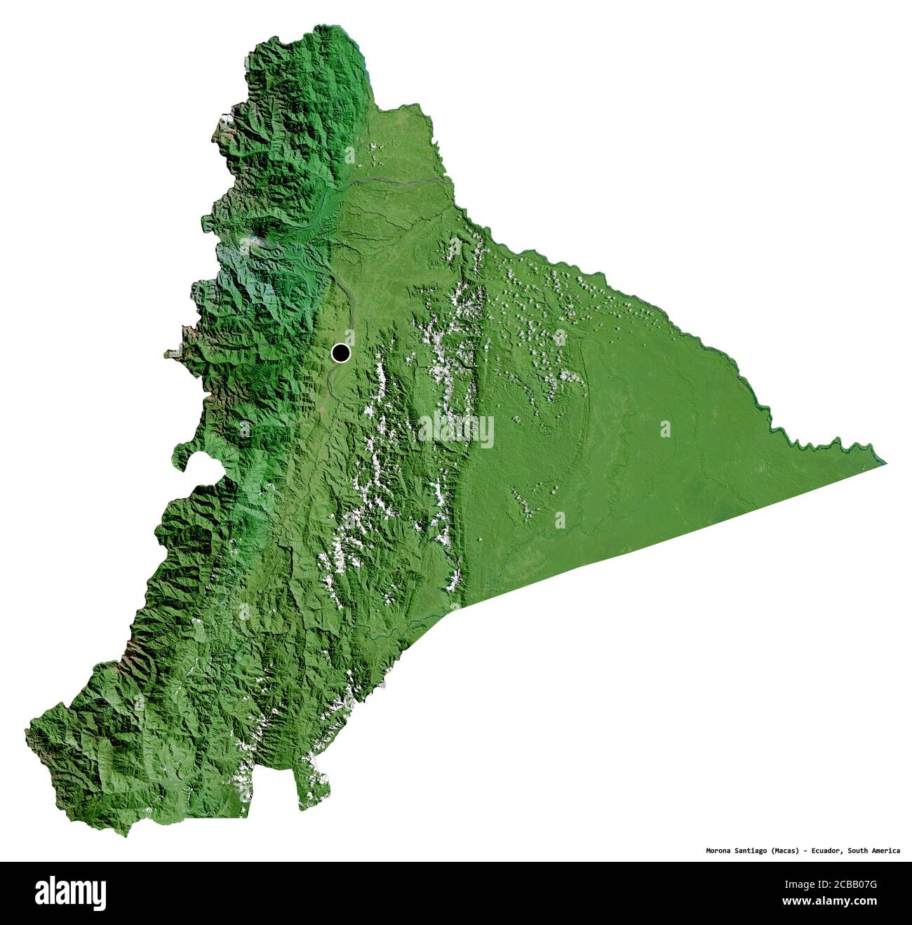 Shape of Morona Santiago, province of Ecuador, with its capital ...