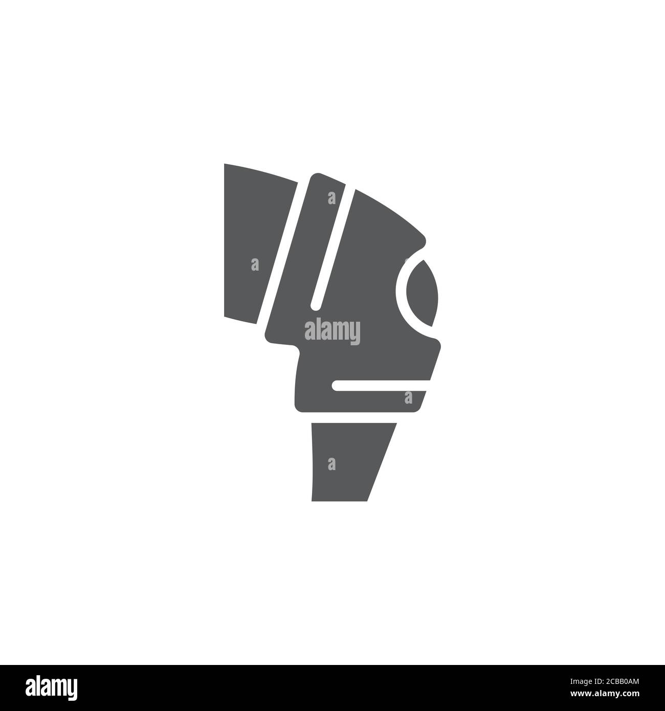 Bandaged knee vector icon symbol isolated on white background Stock ...