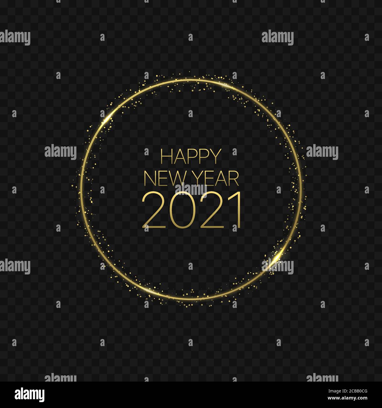 Golden magic Happy New year circle 2021 Stock Vector Image & Art - Alamy