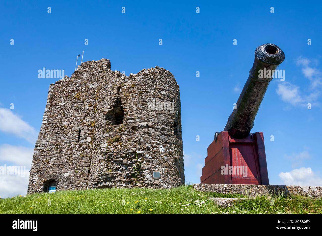 Tenby Castle Pembrokeshire Wales UK is a Norman 13th century fort ruin ...
