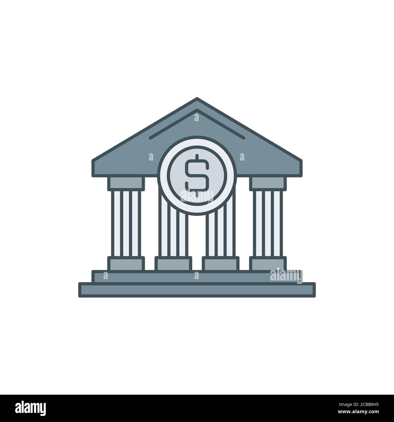 Bank building vector icon symbol isolated on white background Stock ...