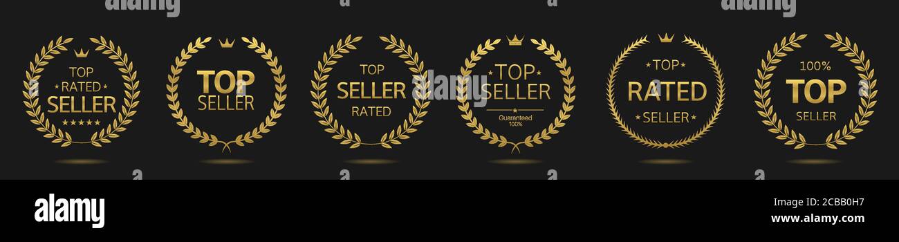 Top rated seller wreath label set Stock Vector Image & Art - Alamy