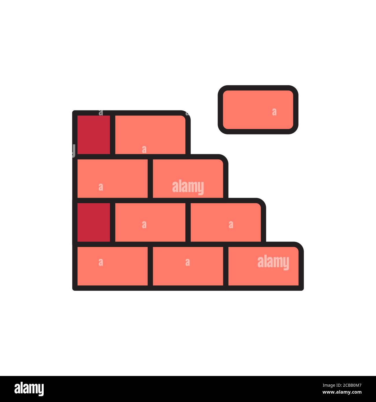 Block wall vector icon symbol isolated on white background Stock Vector ...