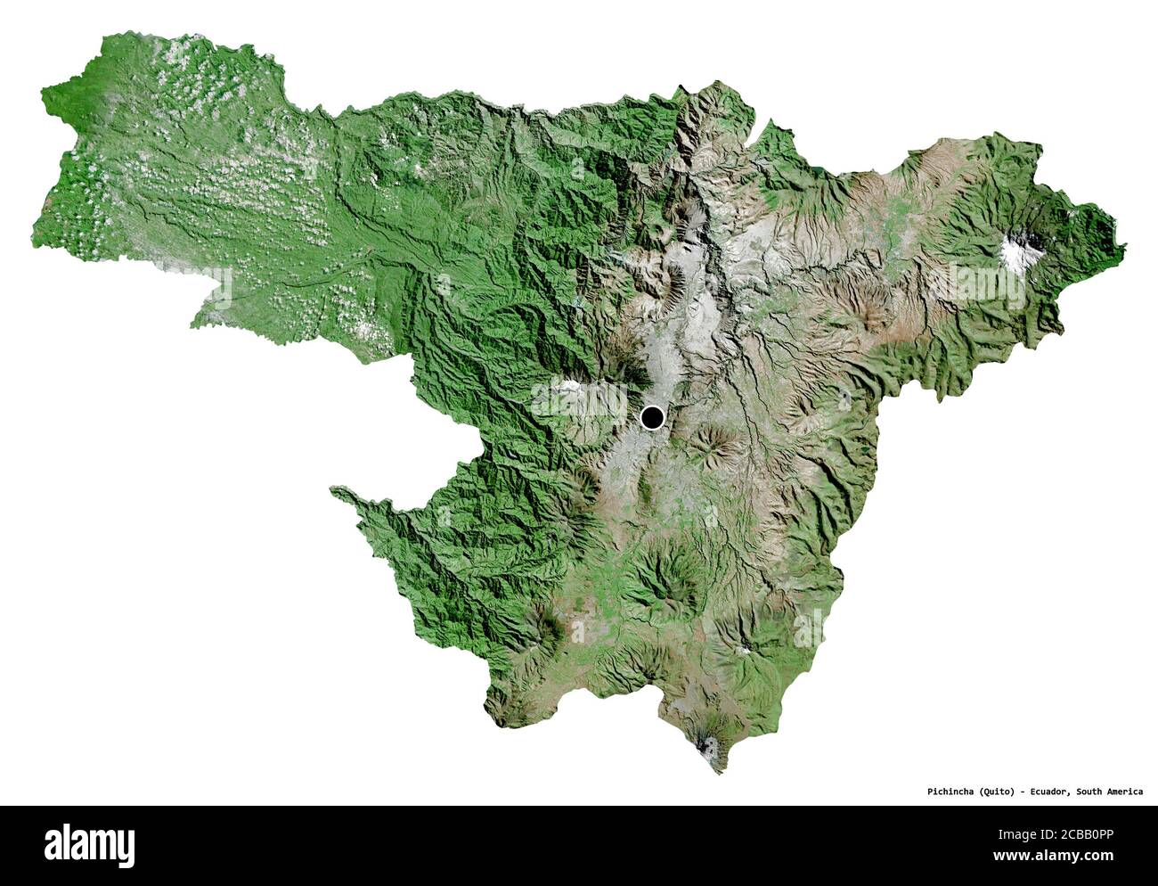 Shape of Pichincha, province of Ecuador, with its capital isolated on ...
