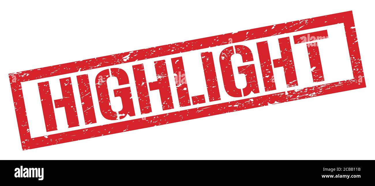 HIGHLIGHT red grungy rectangle stamp sign Stock Photo - Alamy