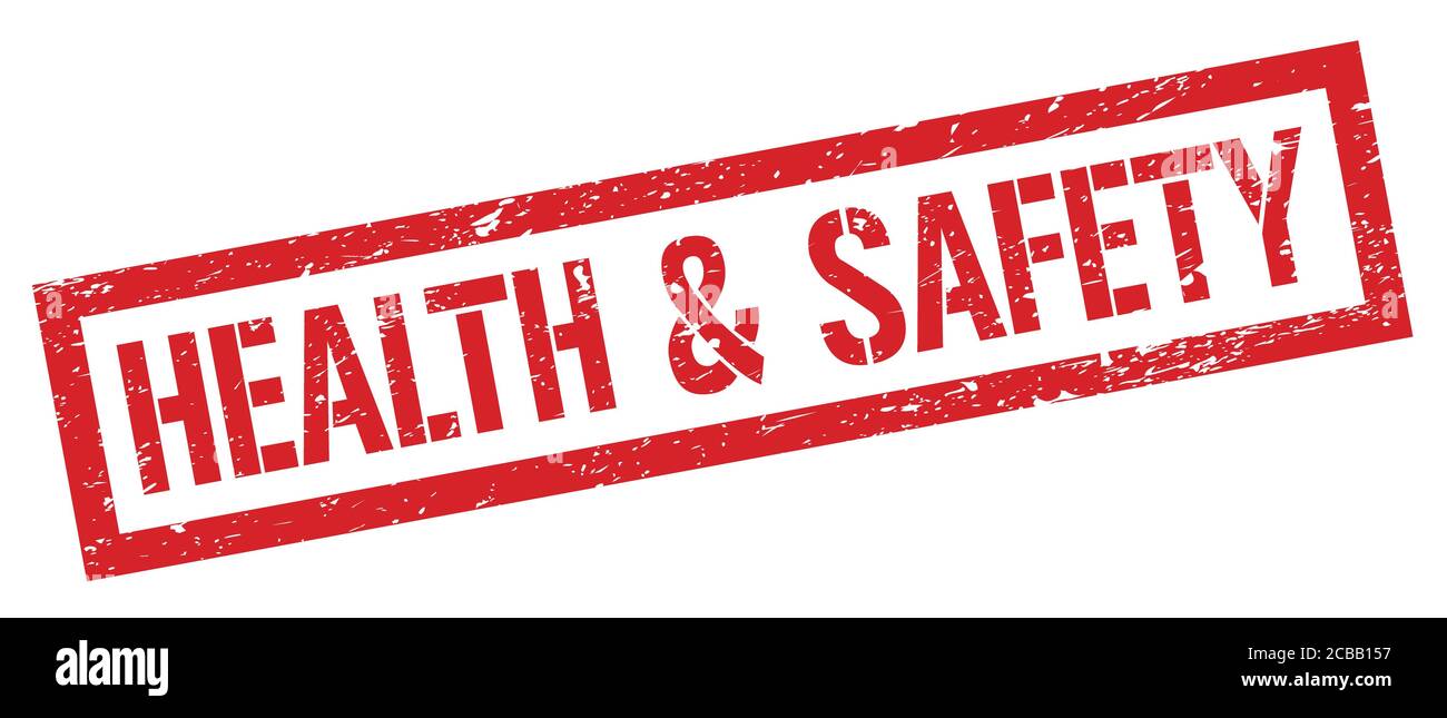 HEALTH & SAFETY red grungy rectangle stamp sign Stock Photo - Alamy