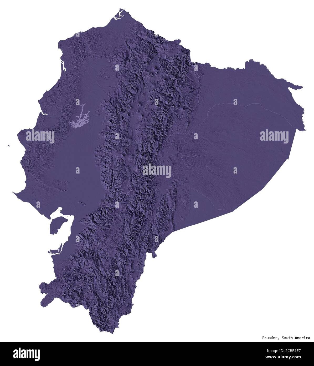 Shape of Ecuador with its capital isolated on white background. Colored ...