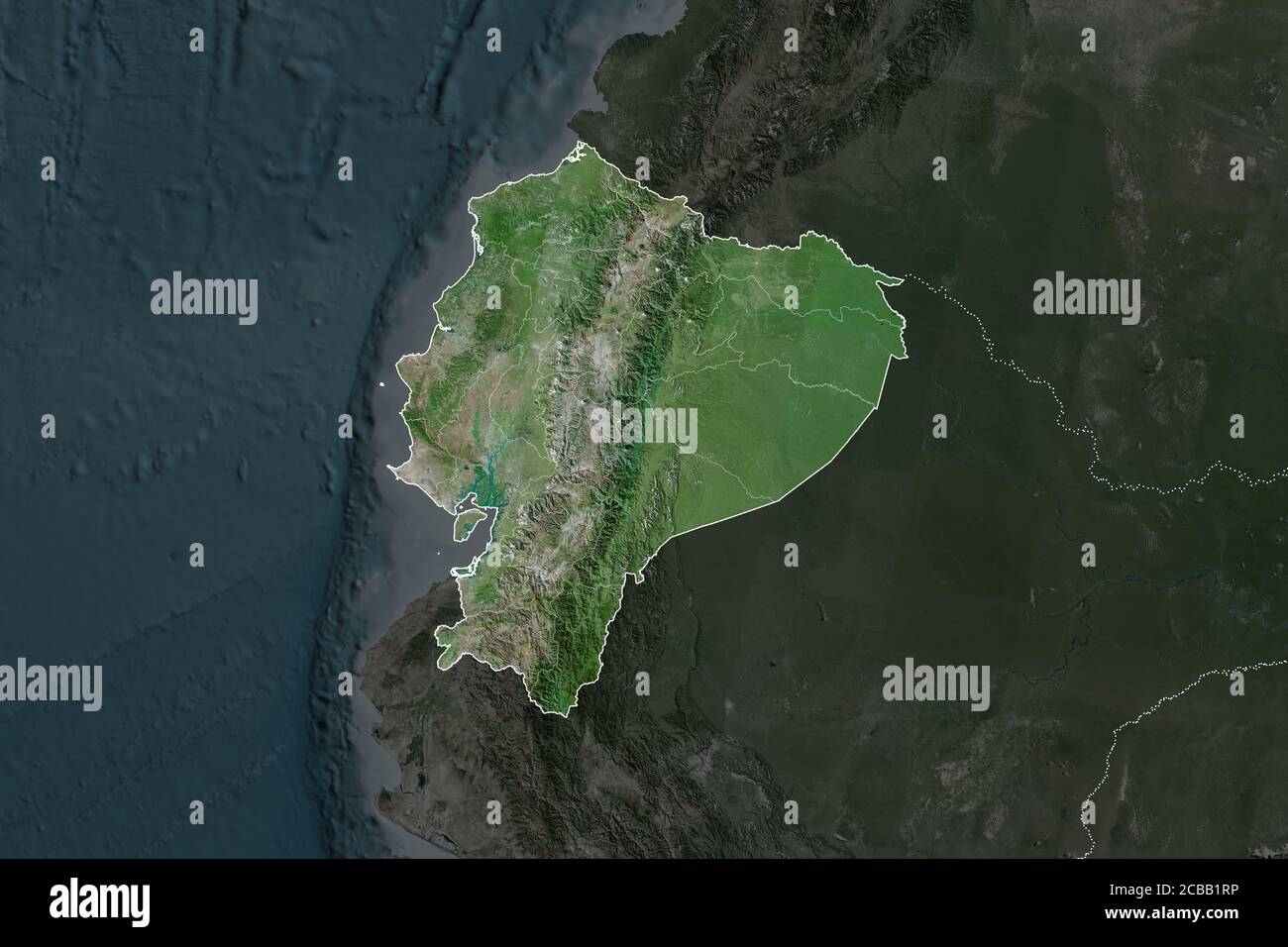Shape of Ecuador separated by the desaturation of neighboring areas ...