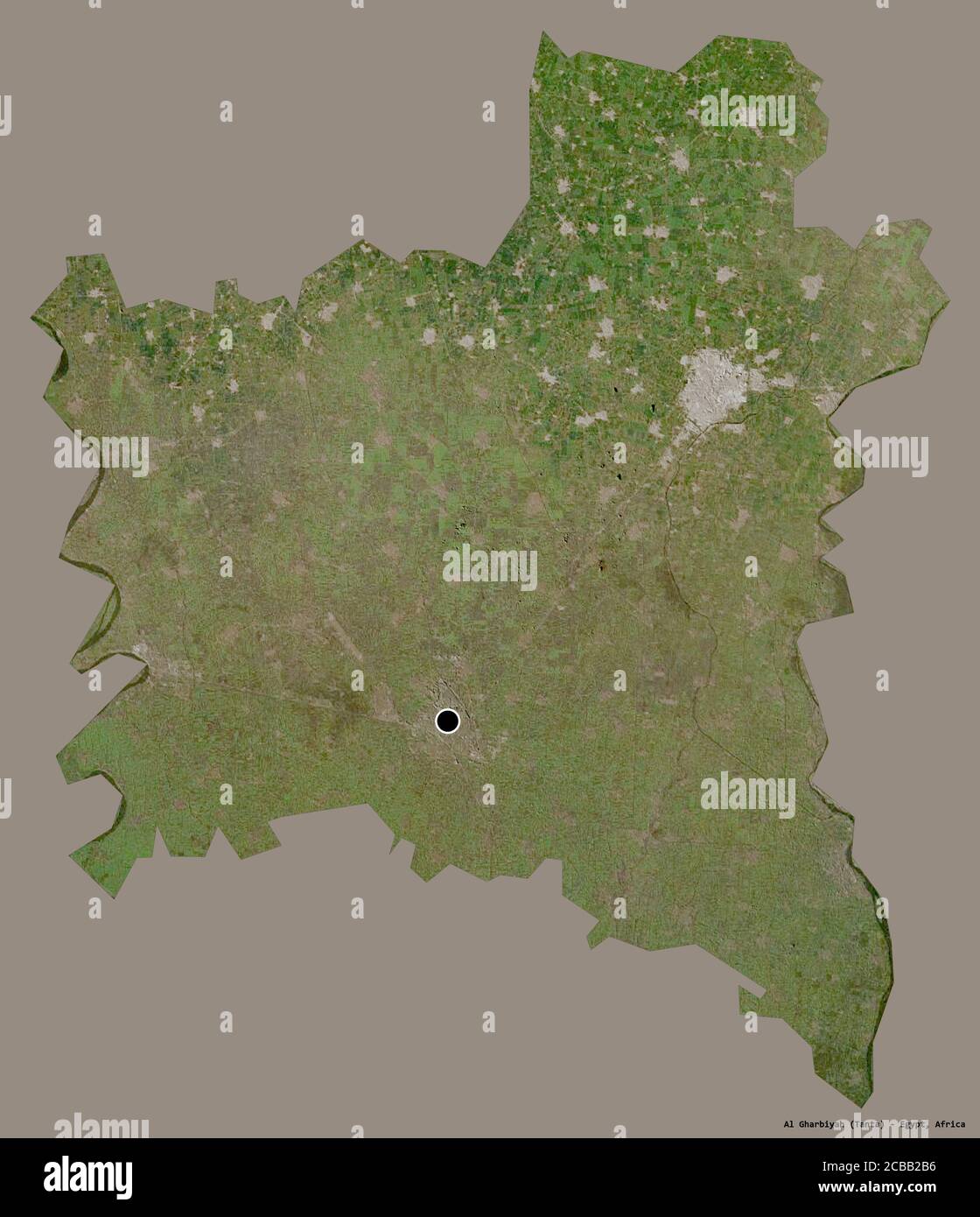 Shape of Al Gharbiyah, governorate of Egypt, with its capital isolated ...