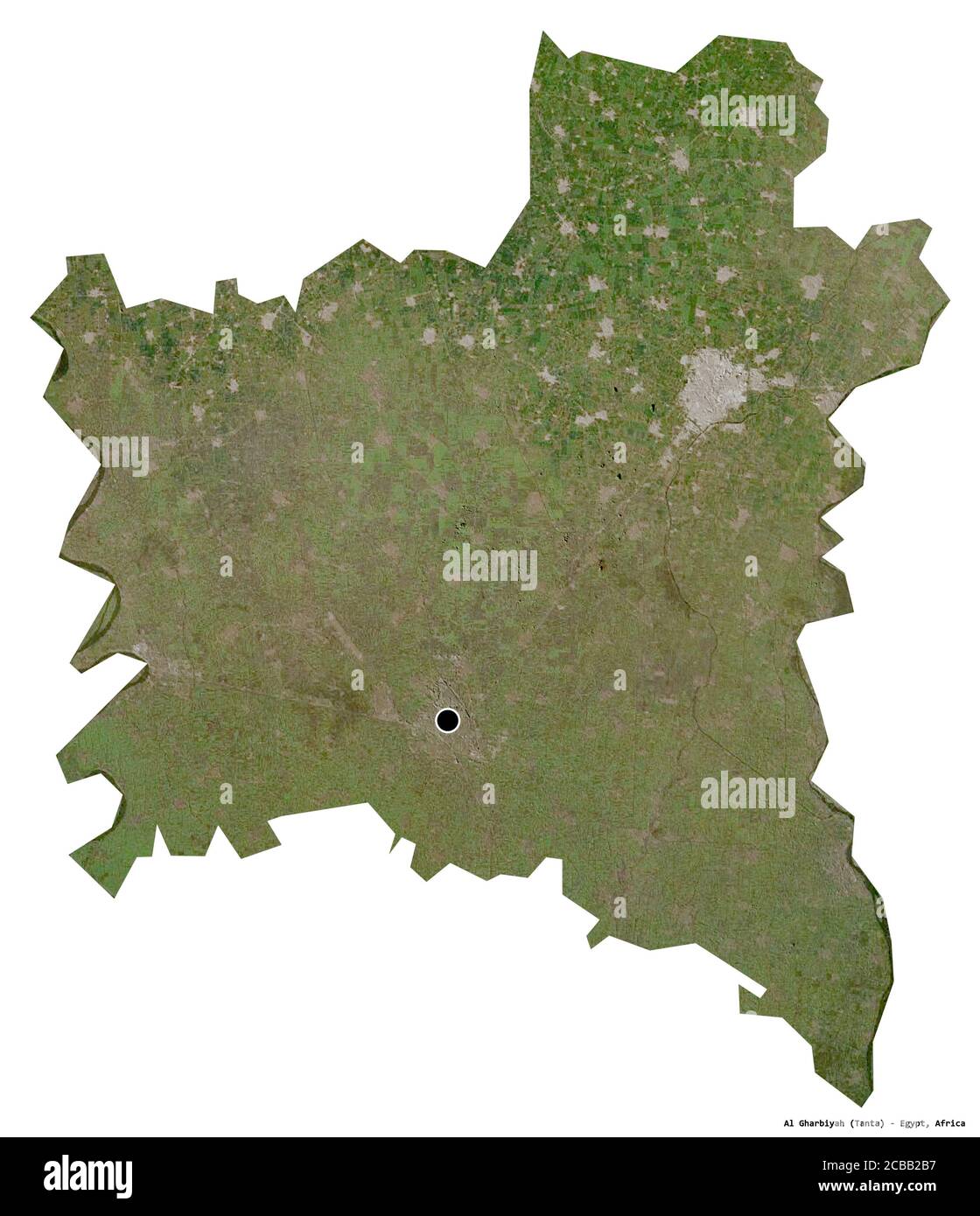 Shape of Al Gharbiyah, governorate of Egypt, with its capital isolated ...