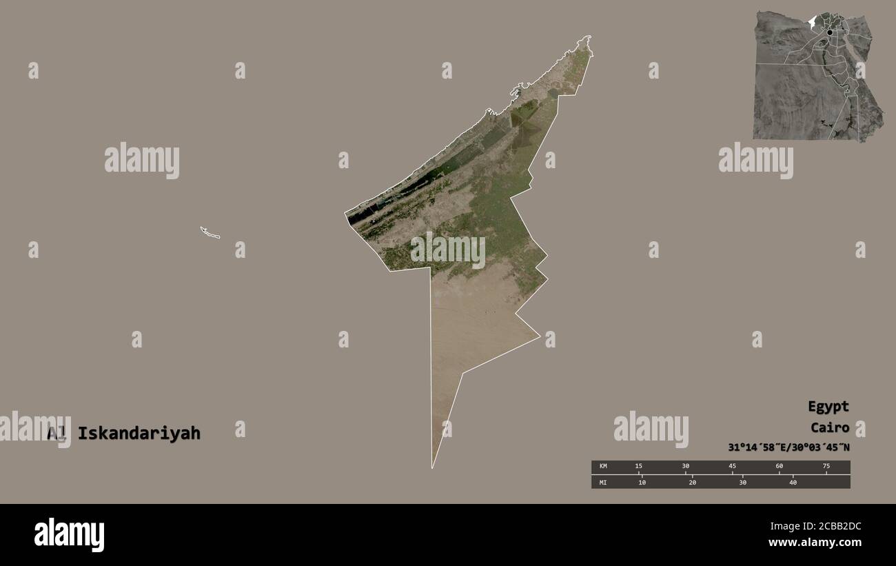 Shape of Al Iskandariyah, governorate of Egypt, with its capital ...