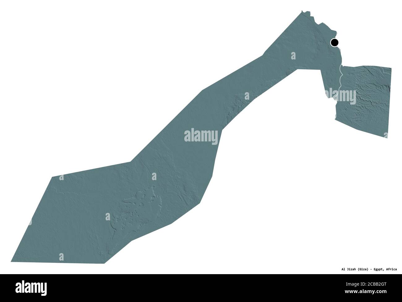 Shape of Al Jizah, governorate of Egypt, with its capital isolated on ...