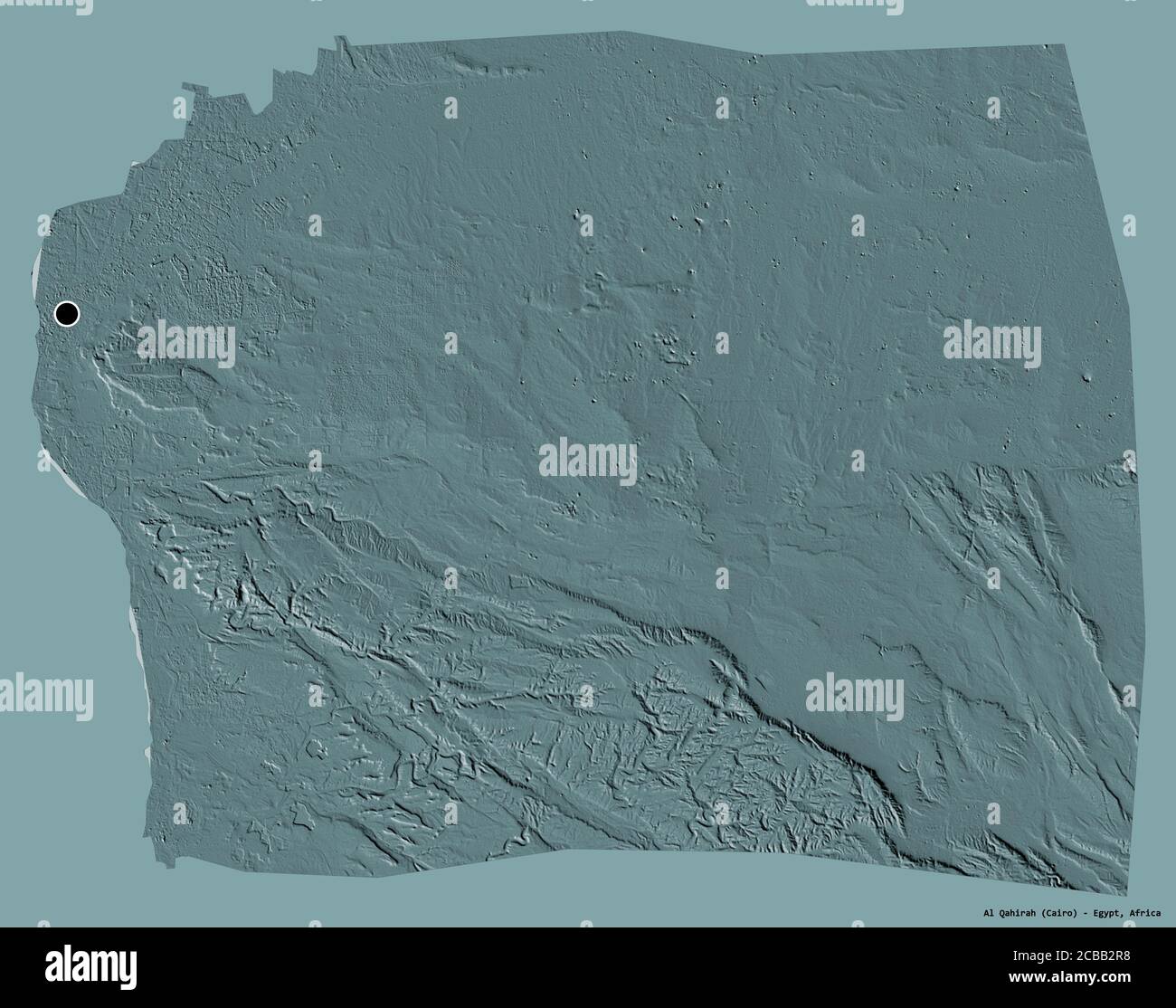 Shape of Al Qahirah, governorate of Egypt, with its capital isolated on ...
