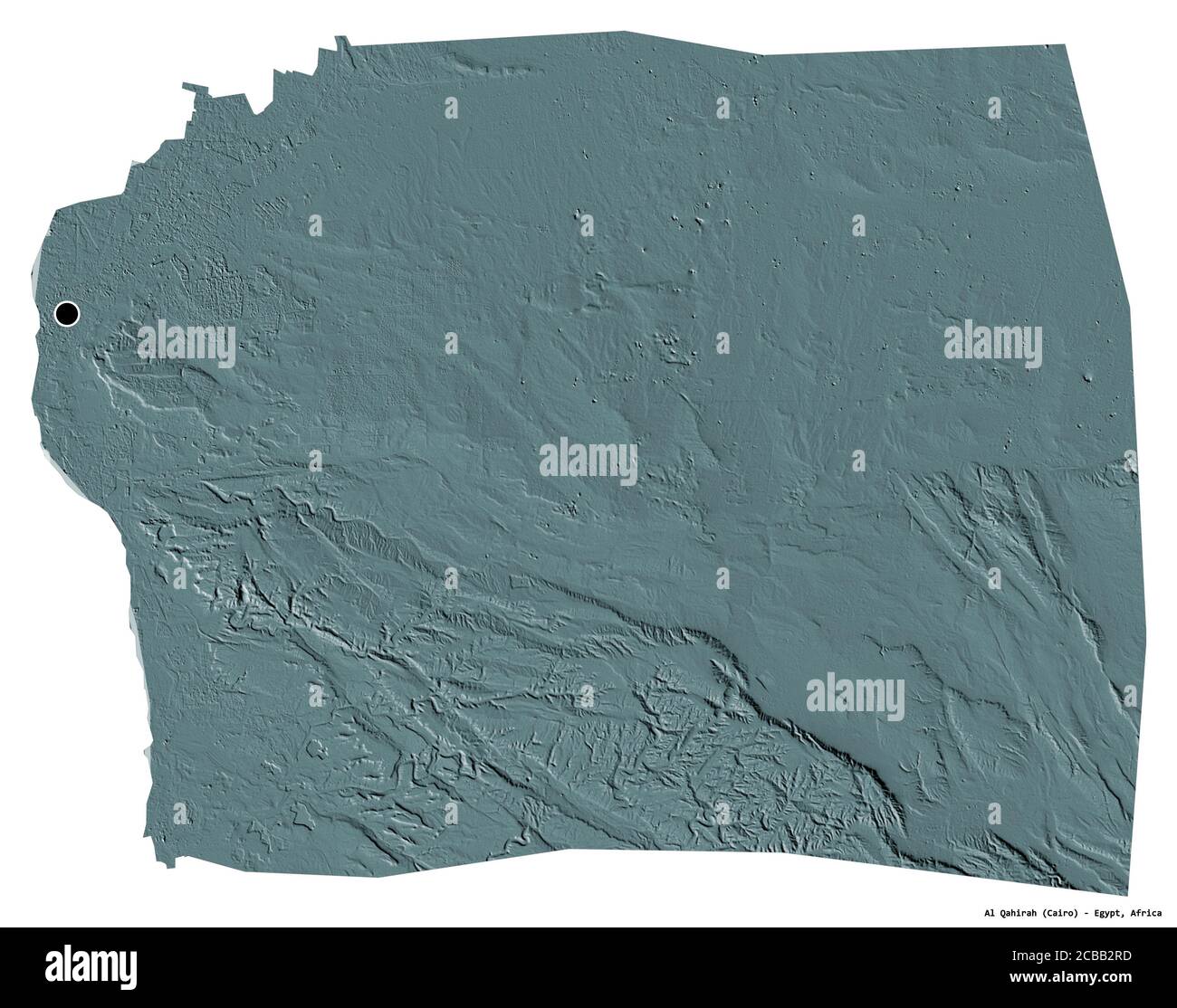 Shape of Al Qahirah, governorate of Egypt, with its capital isolated on ...