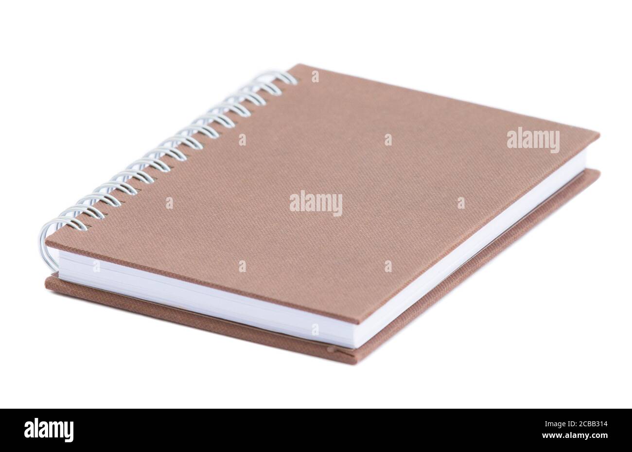 Brown notebook isolated on white background Stock Photo - Alamy