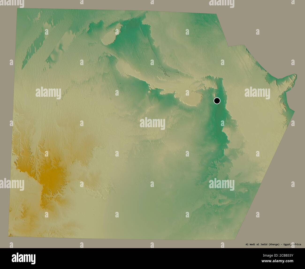 Shape of Al Wadi al Jadid, governorate of Egypt, with its capital ...