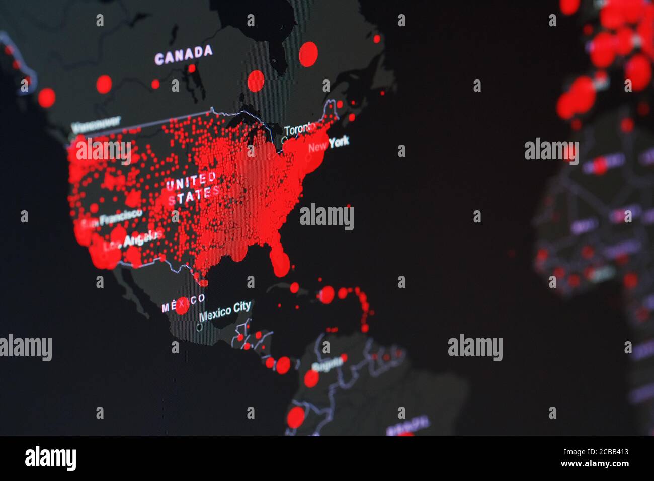 COVID-19 coronavirus pandemic on the global map of the United States ...