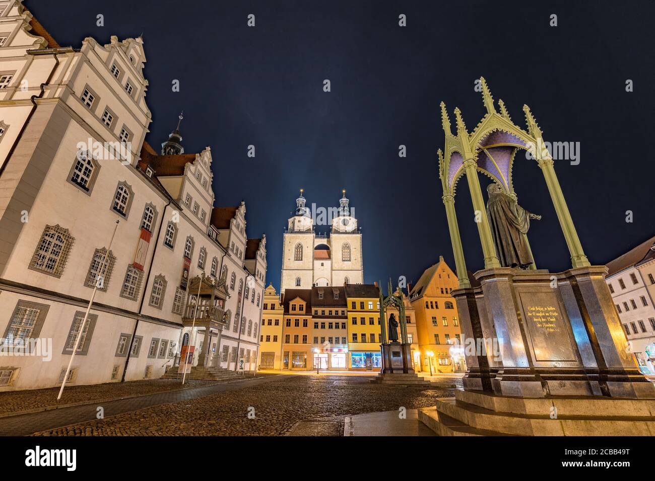 Wittenberg / Germany - February 25, 2017: Market square with ...
