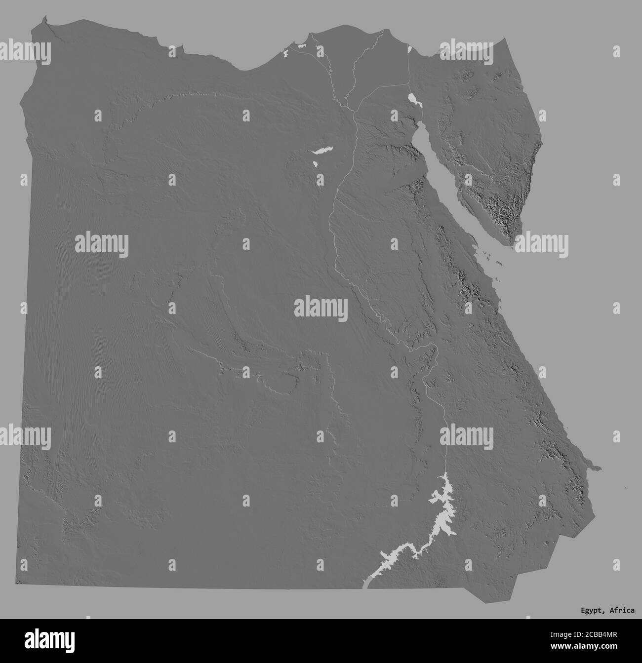 Shape of Egypt with its capital isolated on a solid color background ...