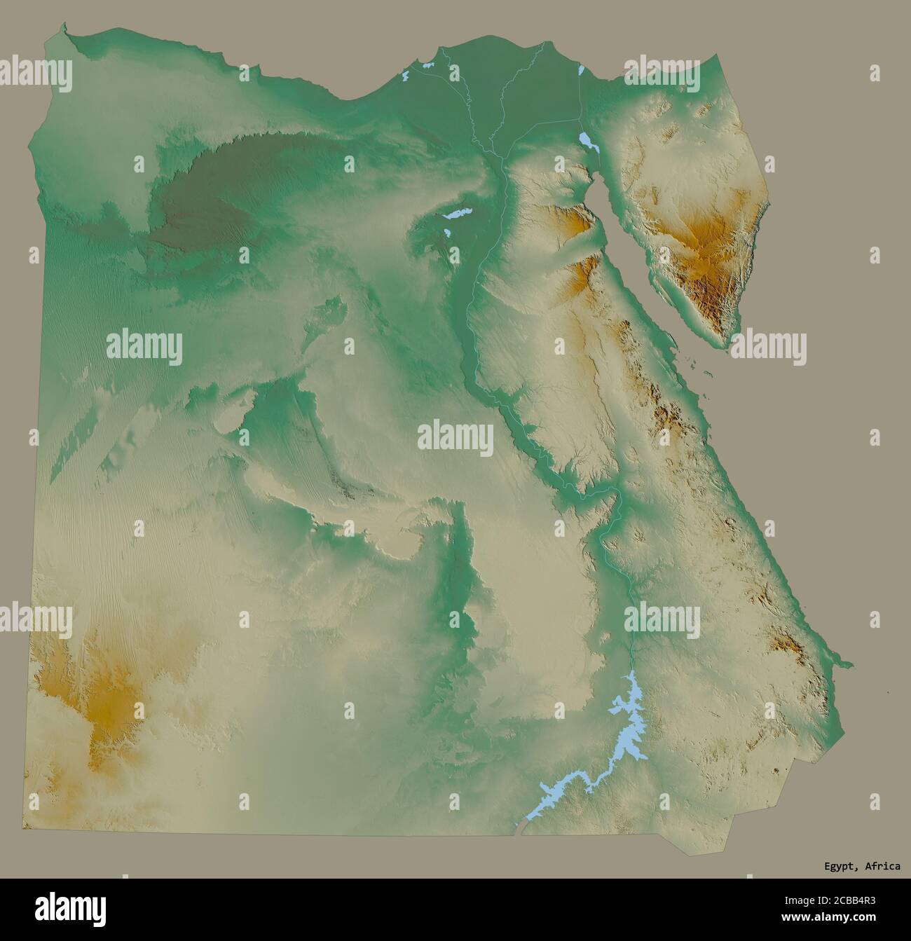 Shape of Egypt with its capital isolated on a solid color background ...