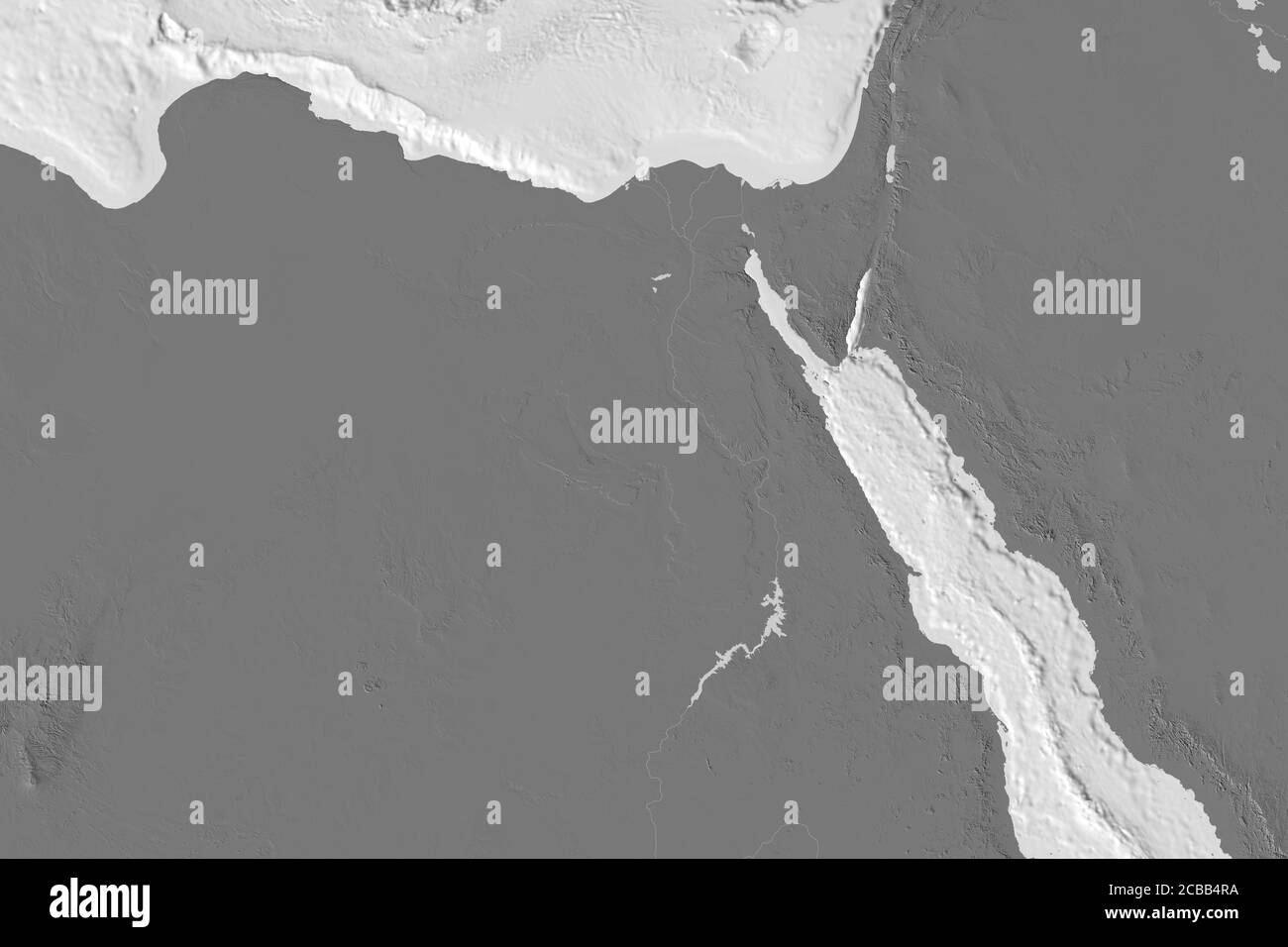 Extended area of Egypt. Bilevel elevation map. 3D rendering Stock Photo ...