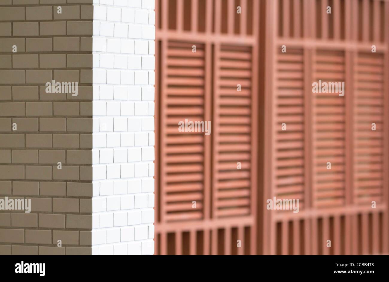 White slat wall hi-res stock photography and images - Alamy