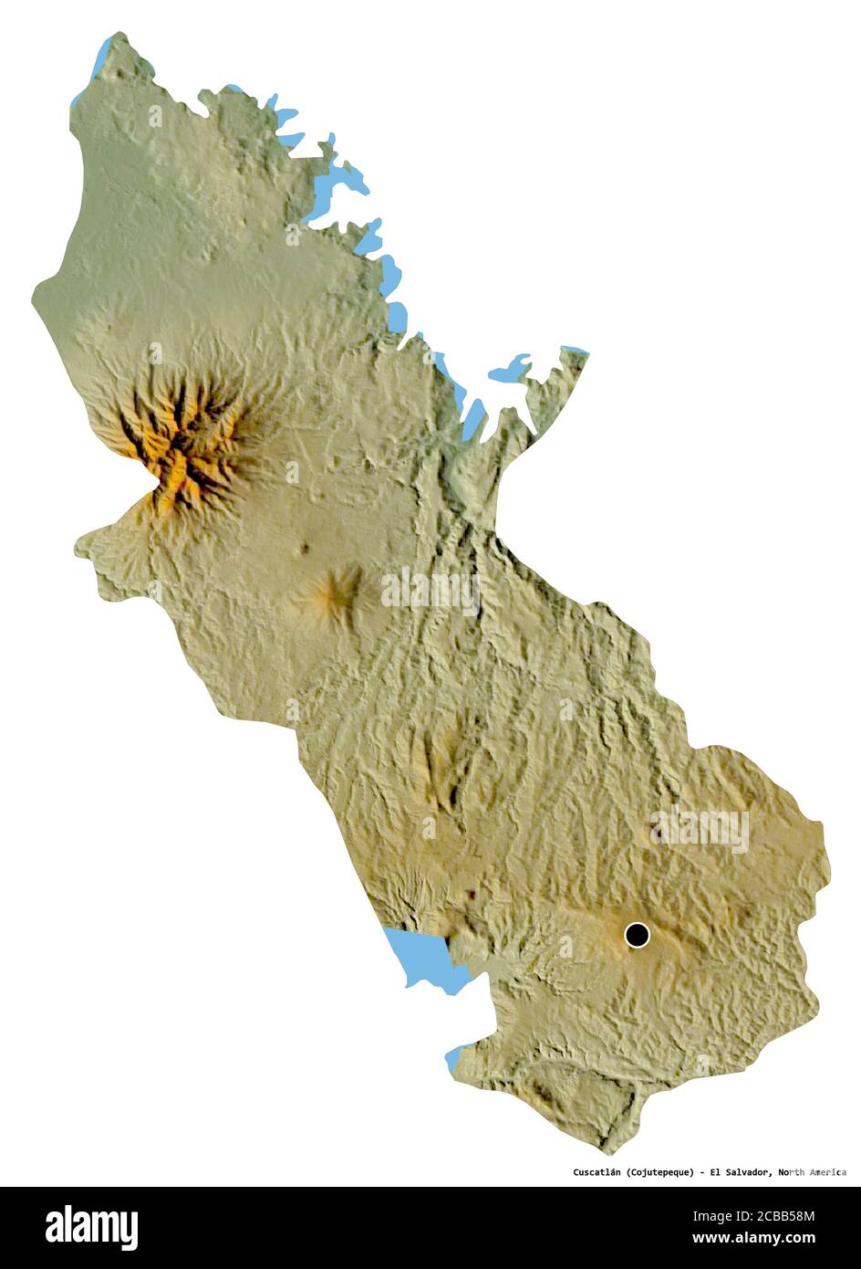 Shape of Cuscatlán, department of El Salvador, with its capital ...