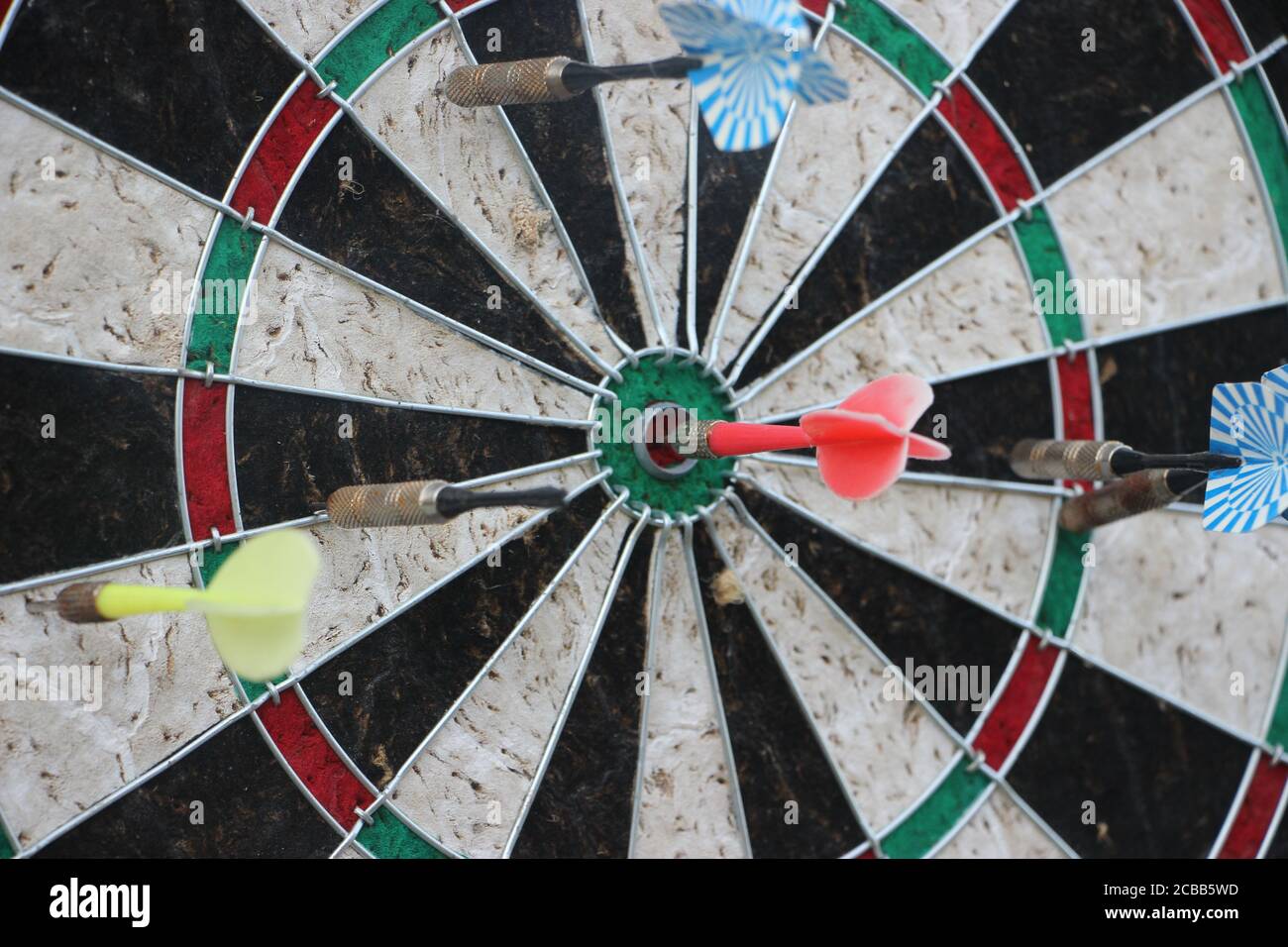Darts target closeup. Success hitting target aim goal achievement ...