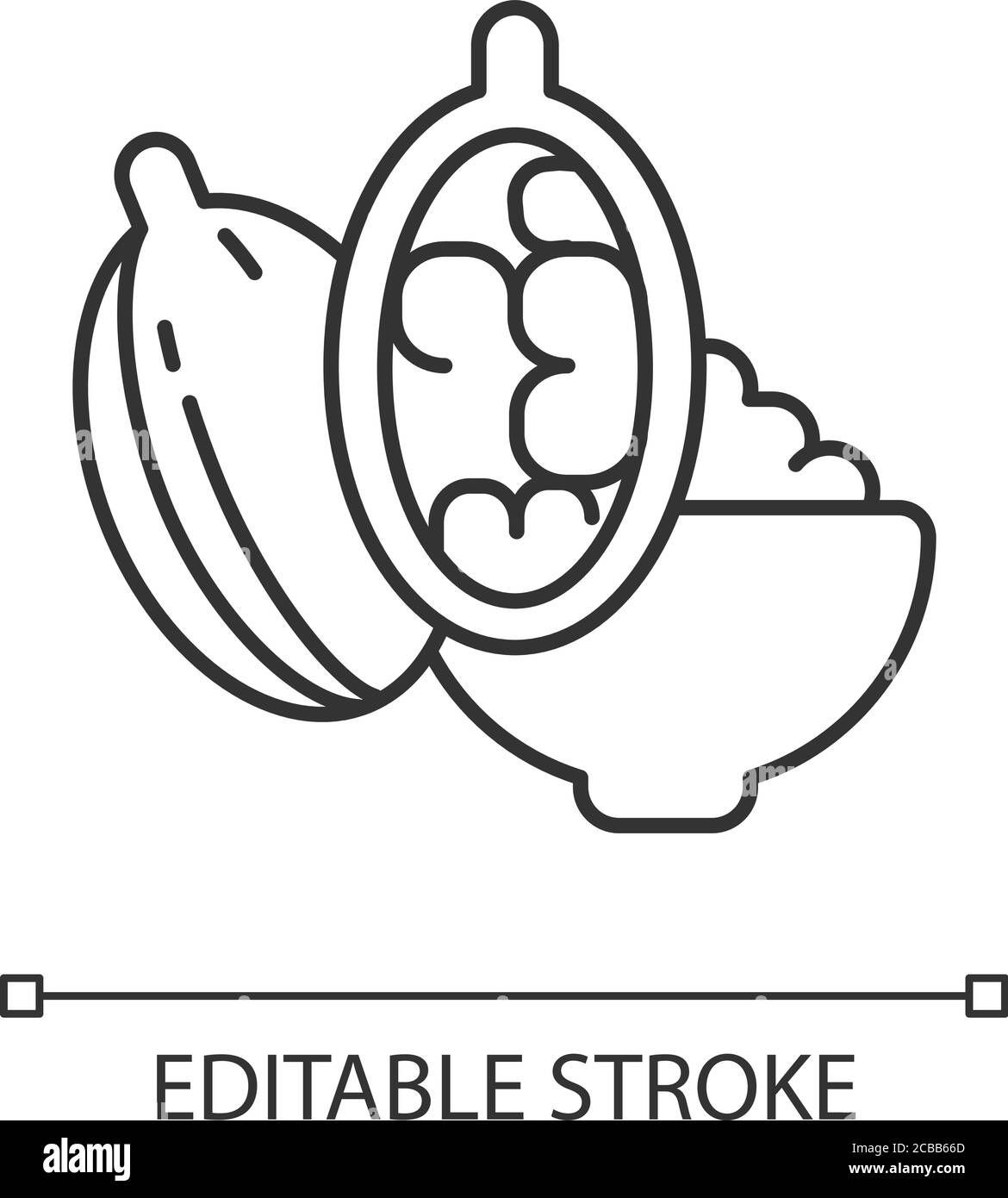 Cardamom linear icon. Green cardamon pods. Exotic spice. Traditional ...