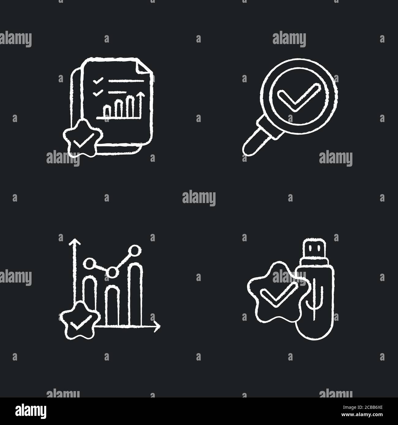 Data research chemarks chalk white icons set on black background ... Data research chemarks chalk white icons set on black background ...