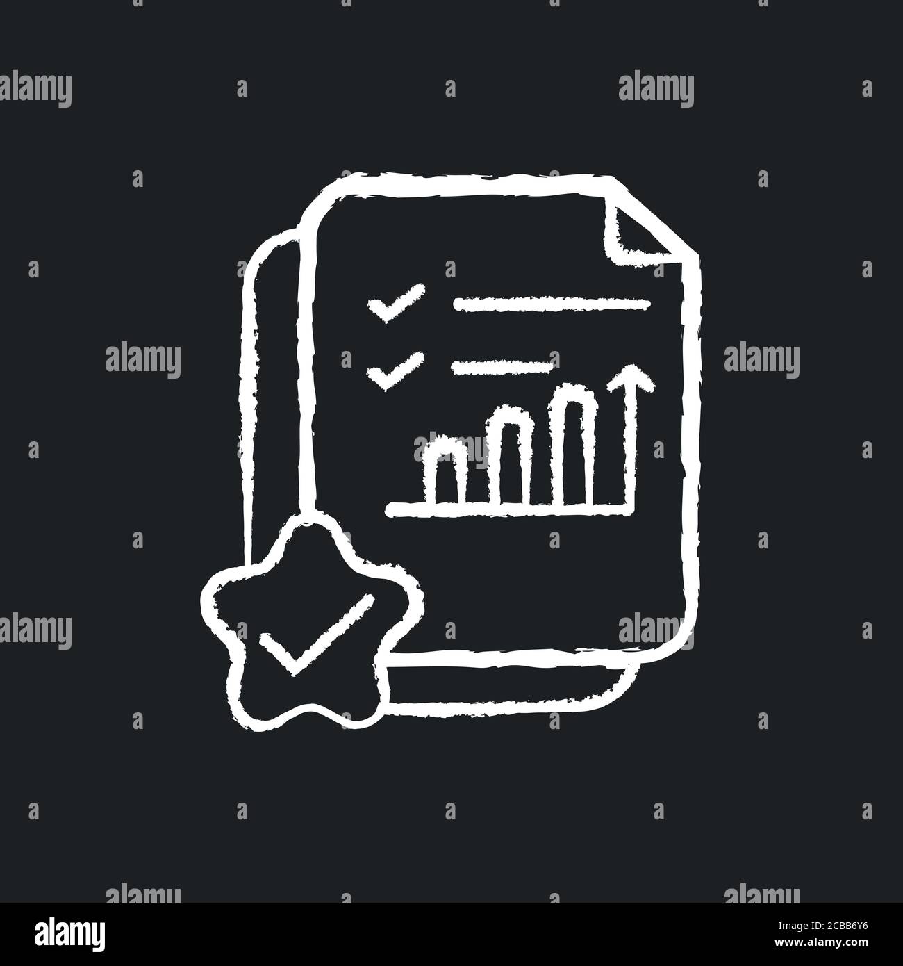 Accounting document chalk white icon on black background. Positive ...