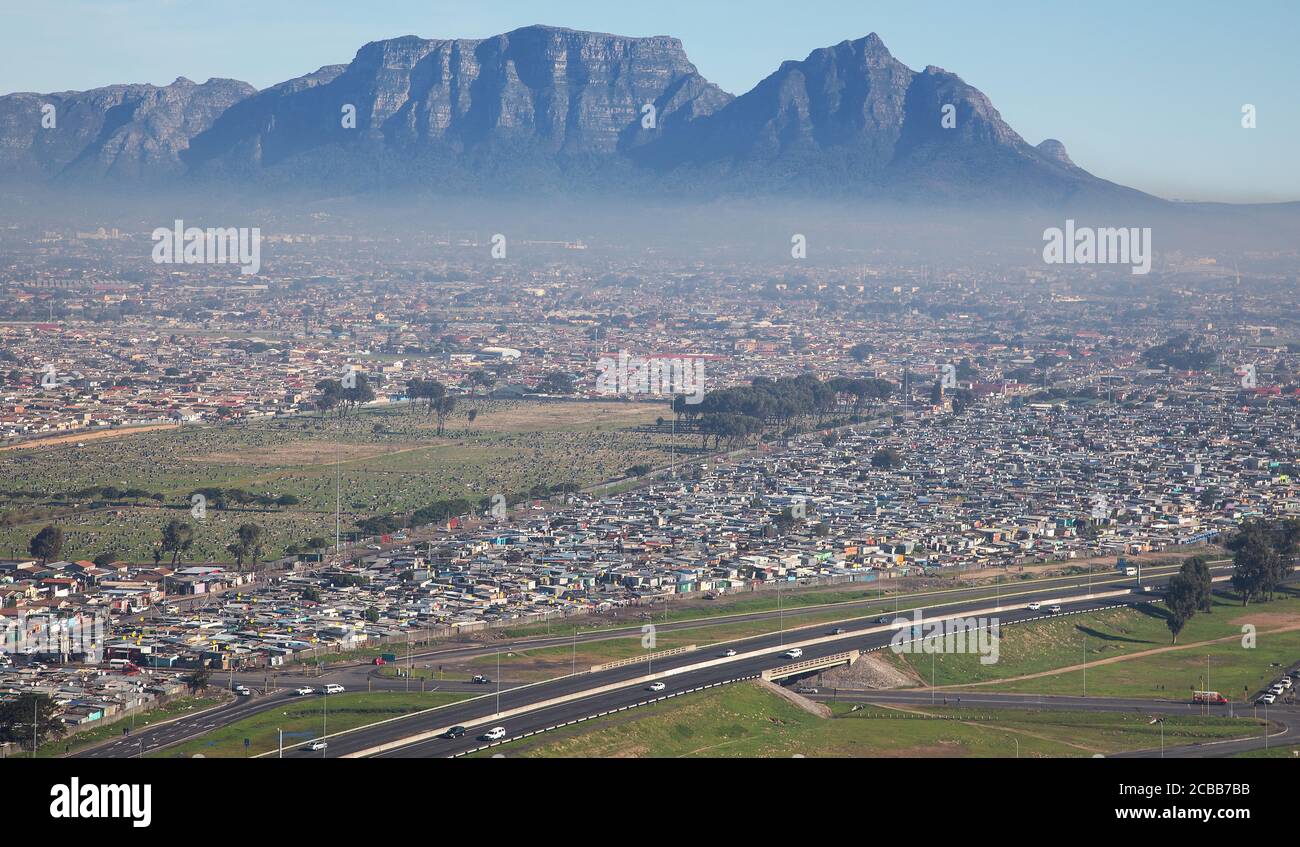 Cape Town, Western Cape / South Africa - 07/24/2020: Aerial photo of N2 ...
