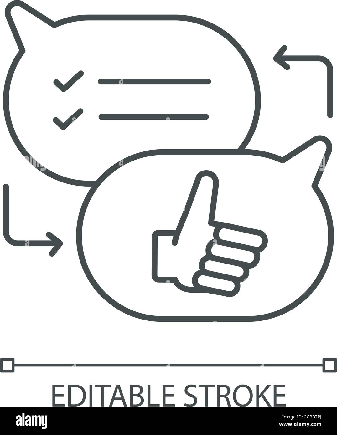 Criticism linear icon. Communication skills, conversation thin line ...