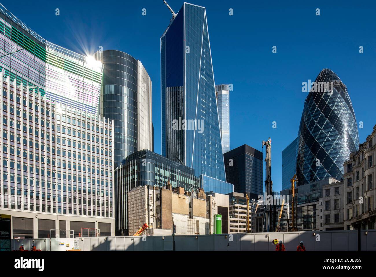 Panoramic view looking north of the Eastern Cluster from Fenchurch ...