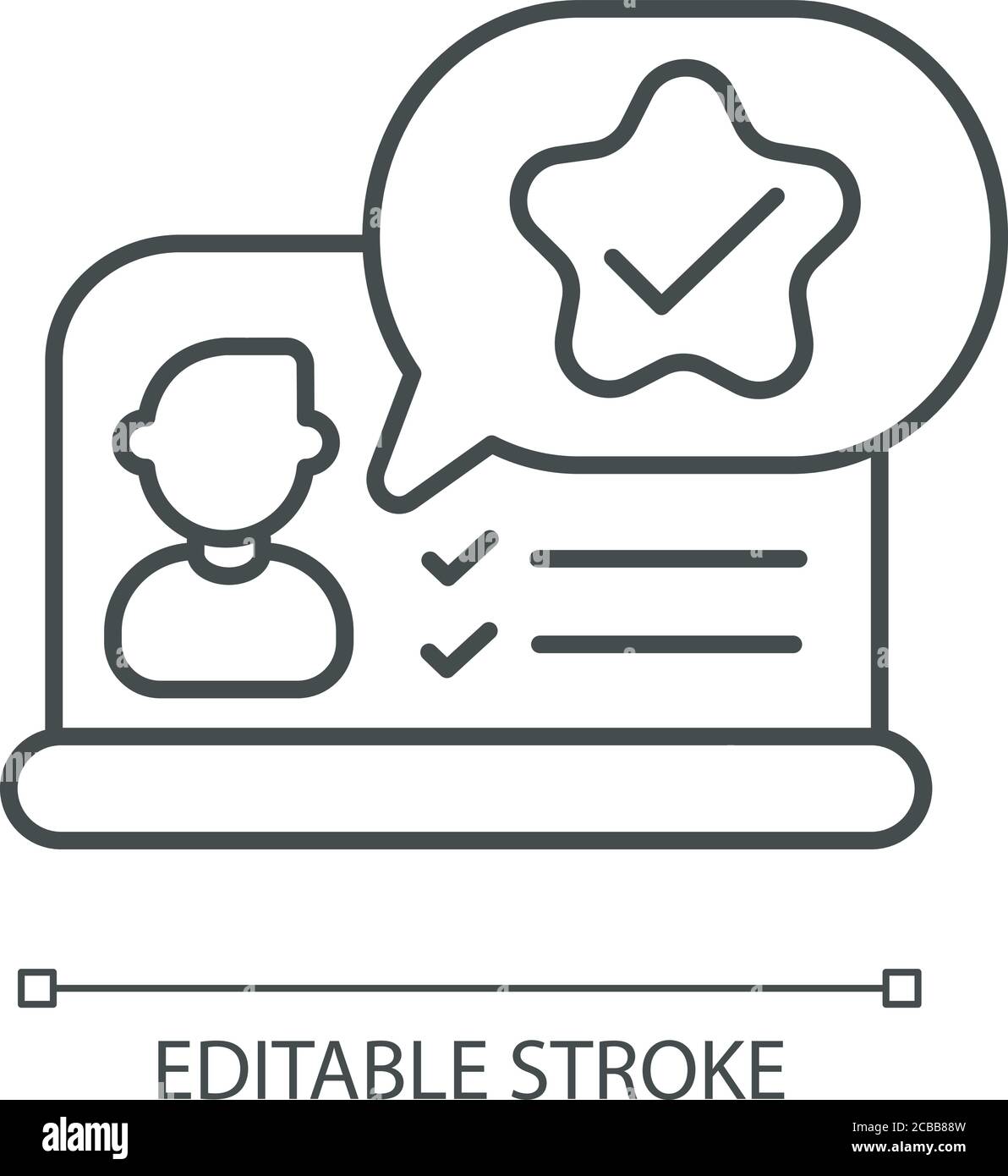 Feedback linear icon. Online evaluation service, HR management thin ...