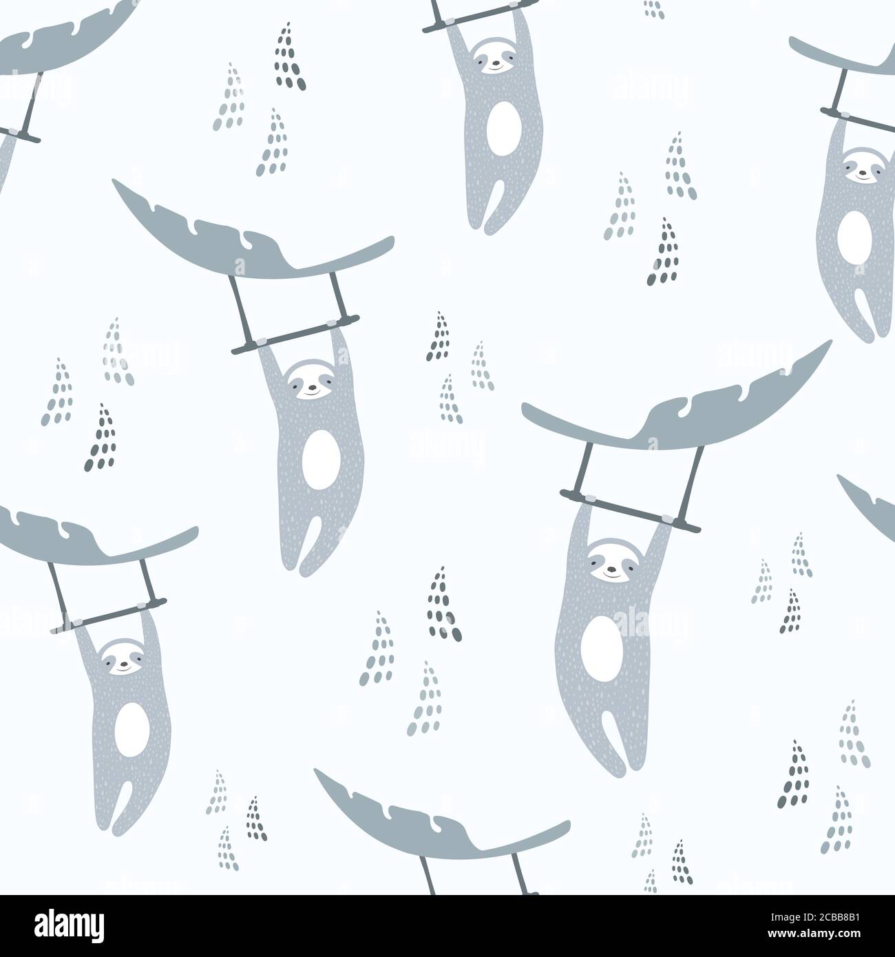 Sloth pattern. Seamless vector repeat animal design Stock Vector Image ...
