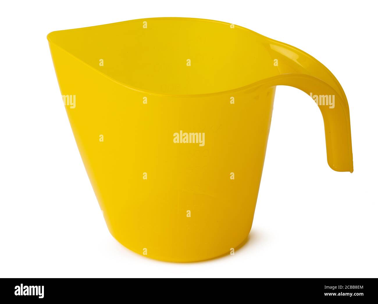 Yellow plastic household dipper isolated on white Stock Photo - Alamy