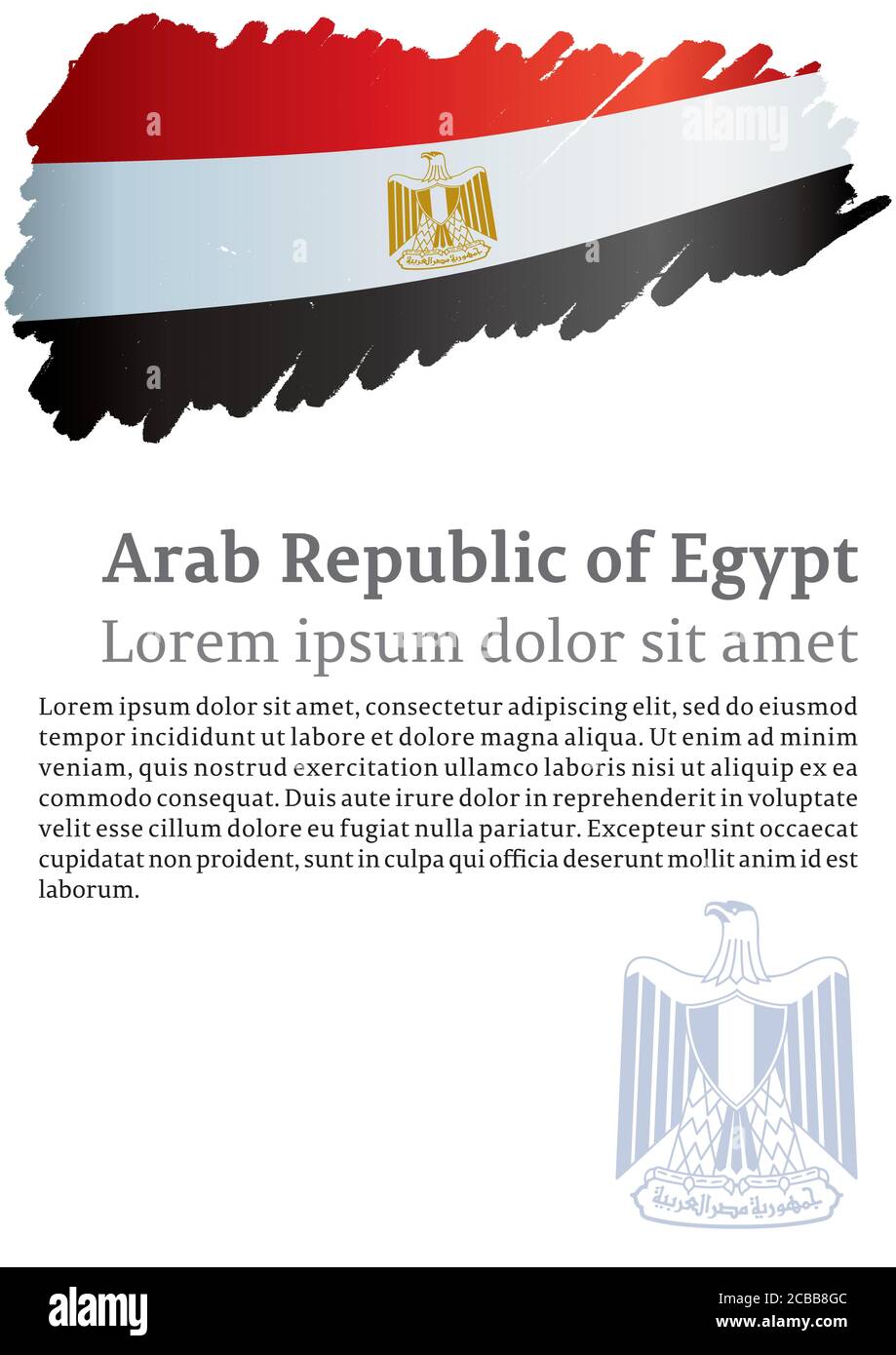 Flag of Egypt, red white black flag of the Arab Republic of Egypt Stock ...