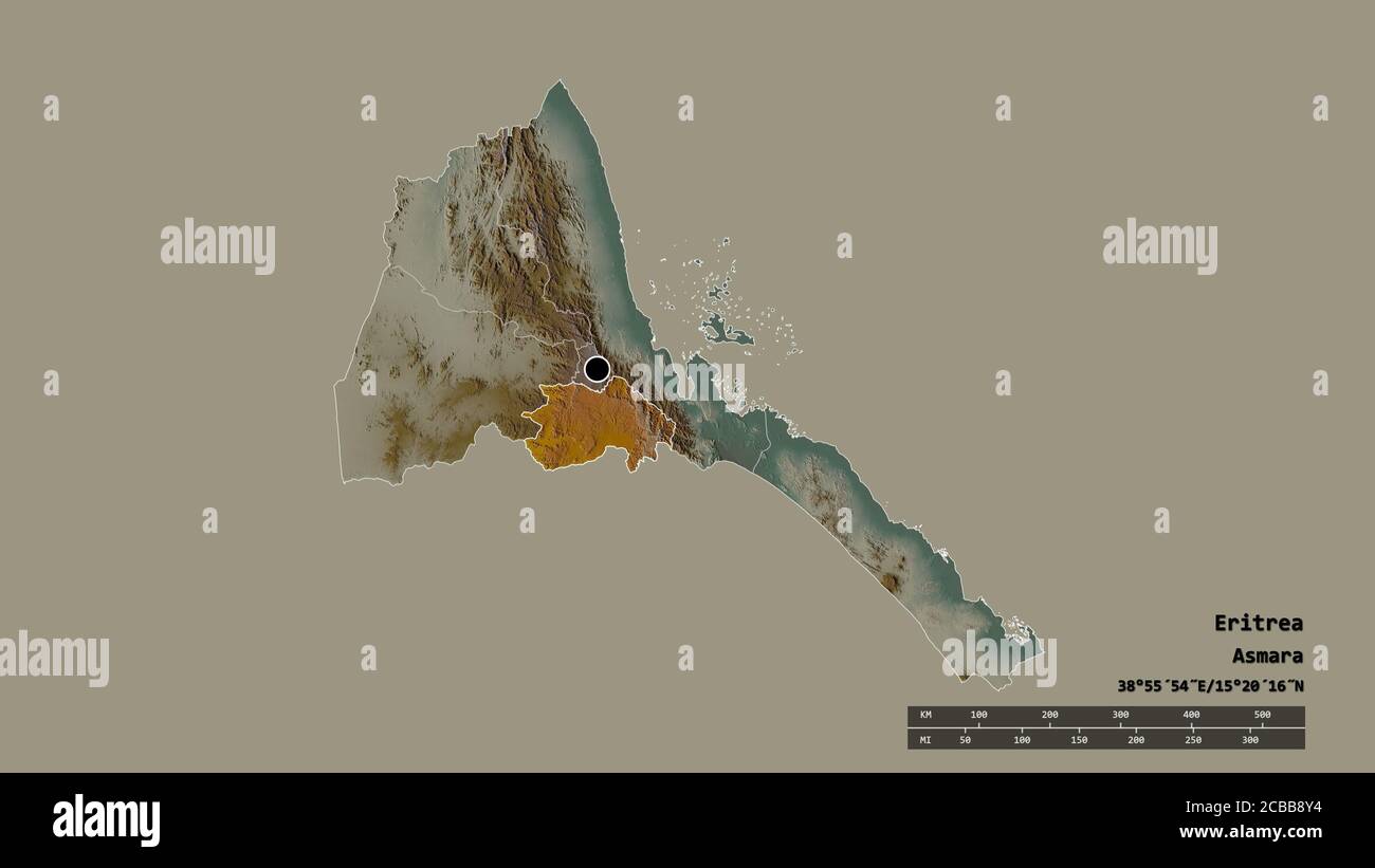 Eritrea relief map hi-res stock photography and images - Alamy
