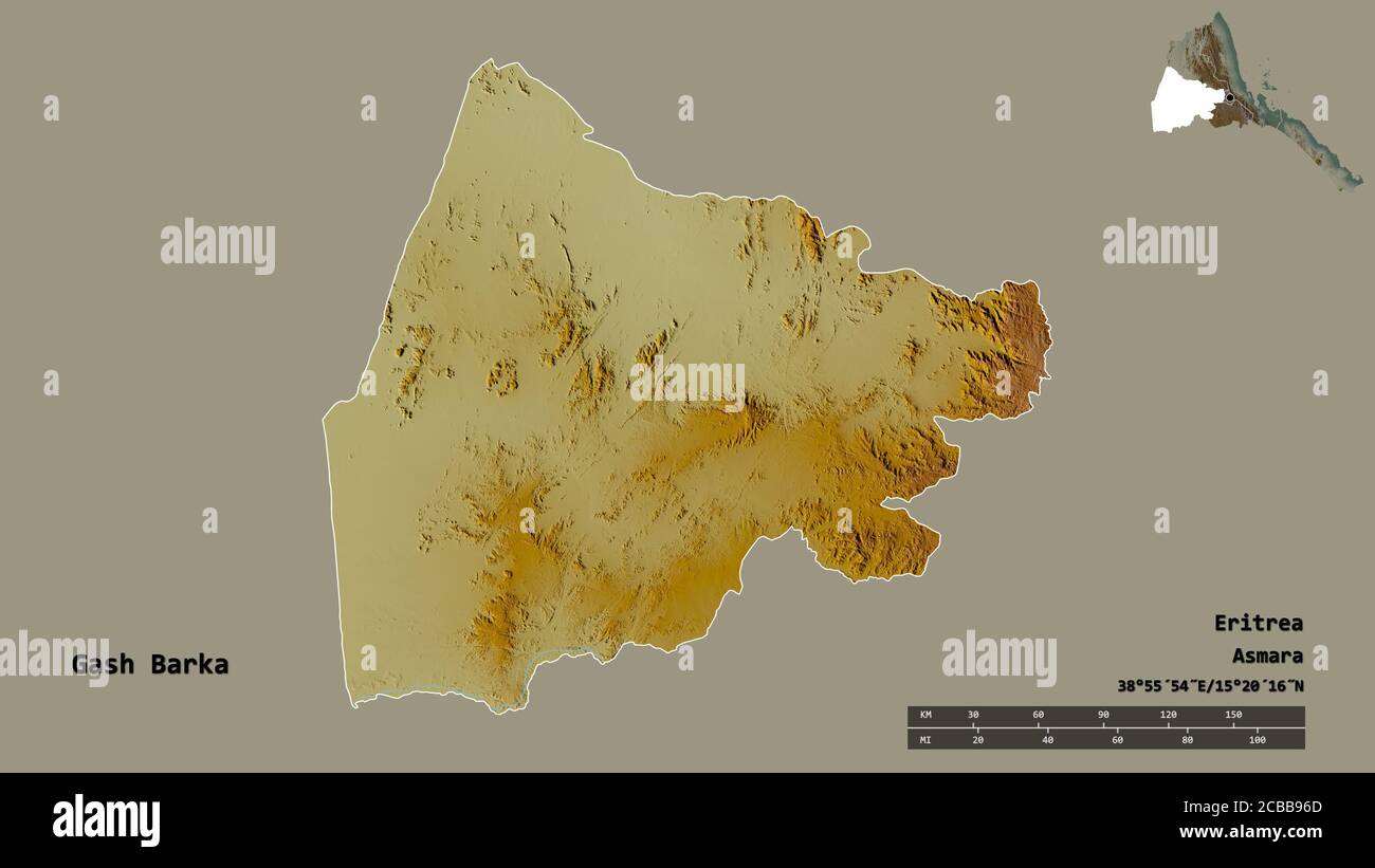 Eritrea relief map hi-res stock photography and images - Alamy