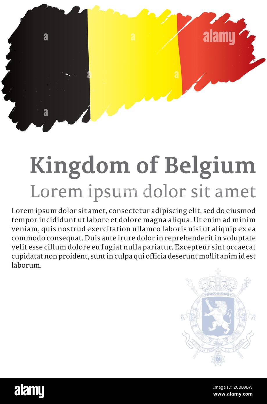 Flag of Belgium, black yellow red Flag of the Kingdom of Belgium Stock ...