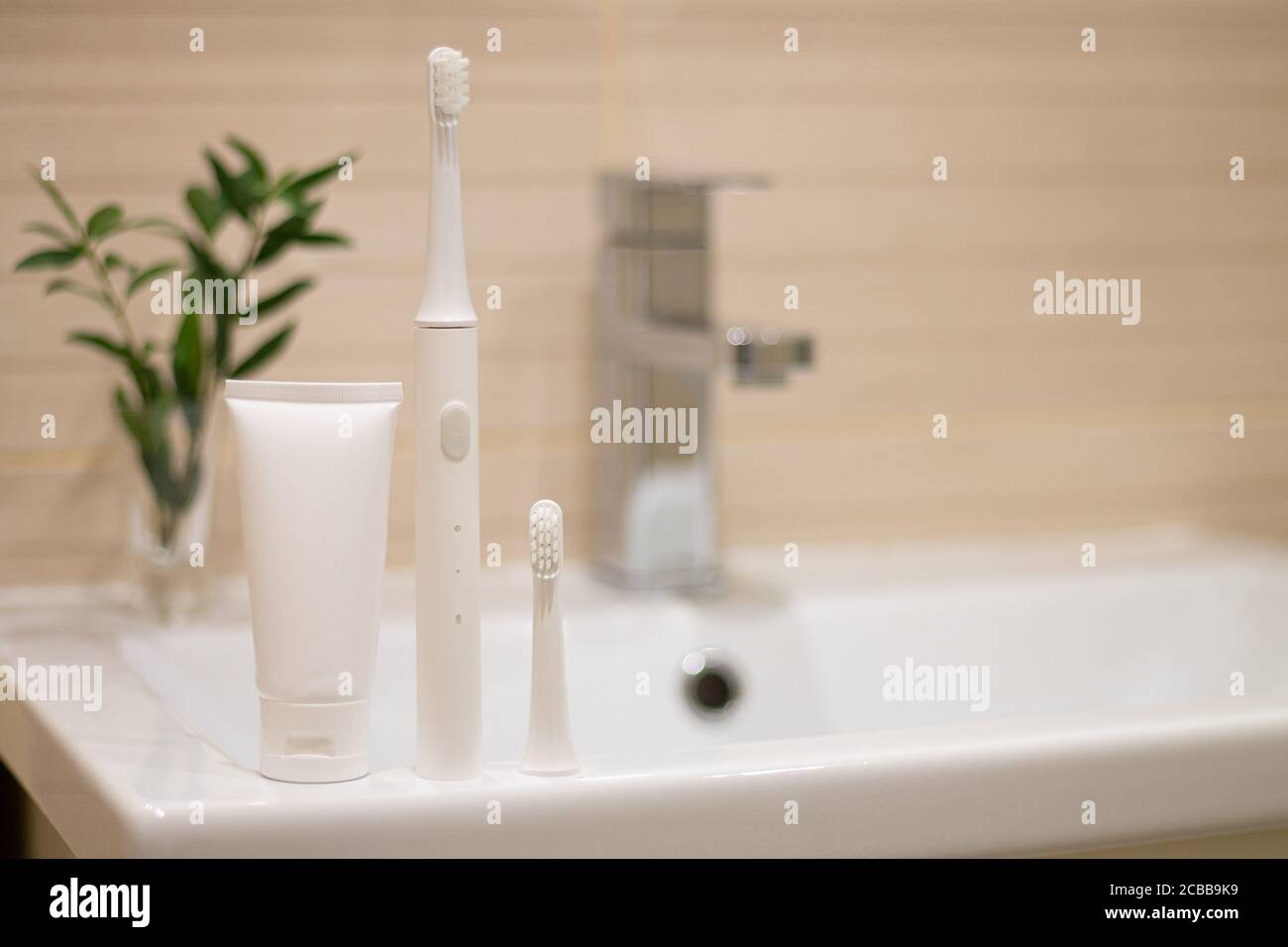 Smart ultrasonic electric toothbrush with interchangeable head and ...