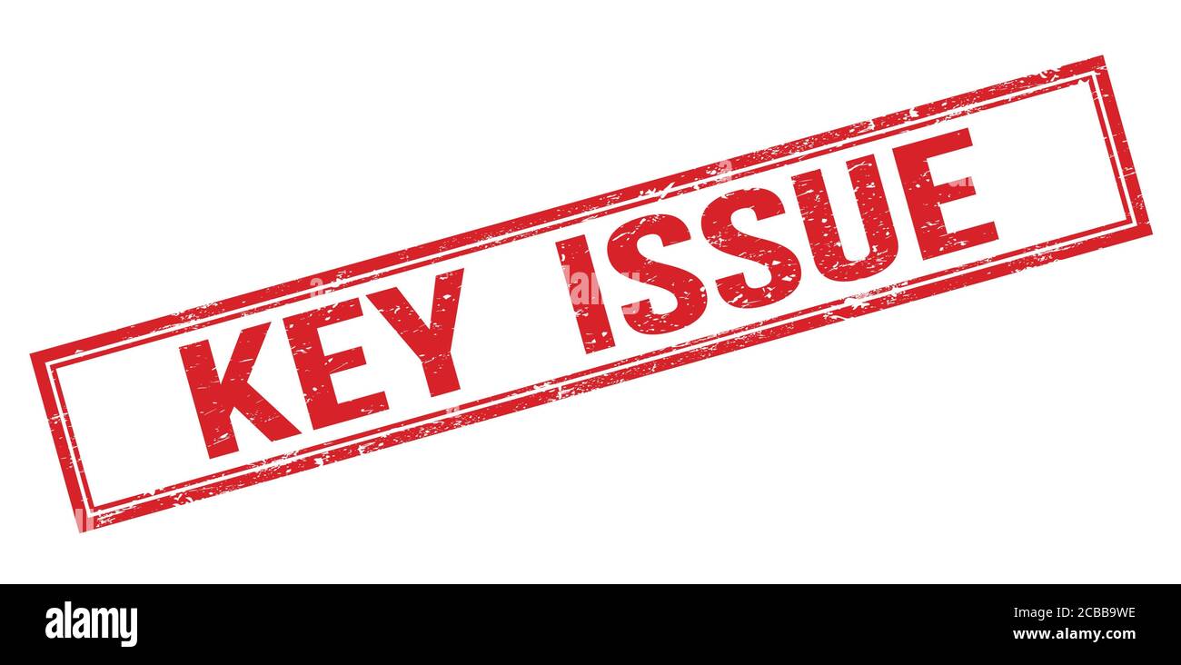 KEY ISSUE red grungy rectangle stamp sign Stock Photo - Alamy