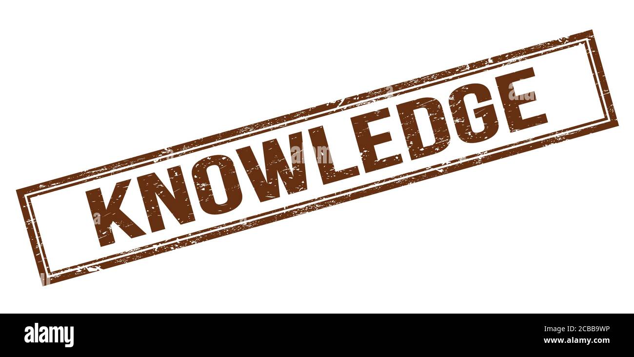KNOWLEDGE brown grungy rectangle stamp sign Stock Photo - Alamy